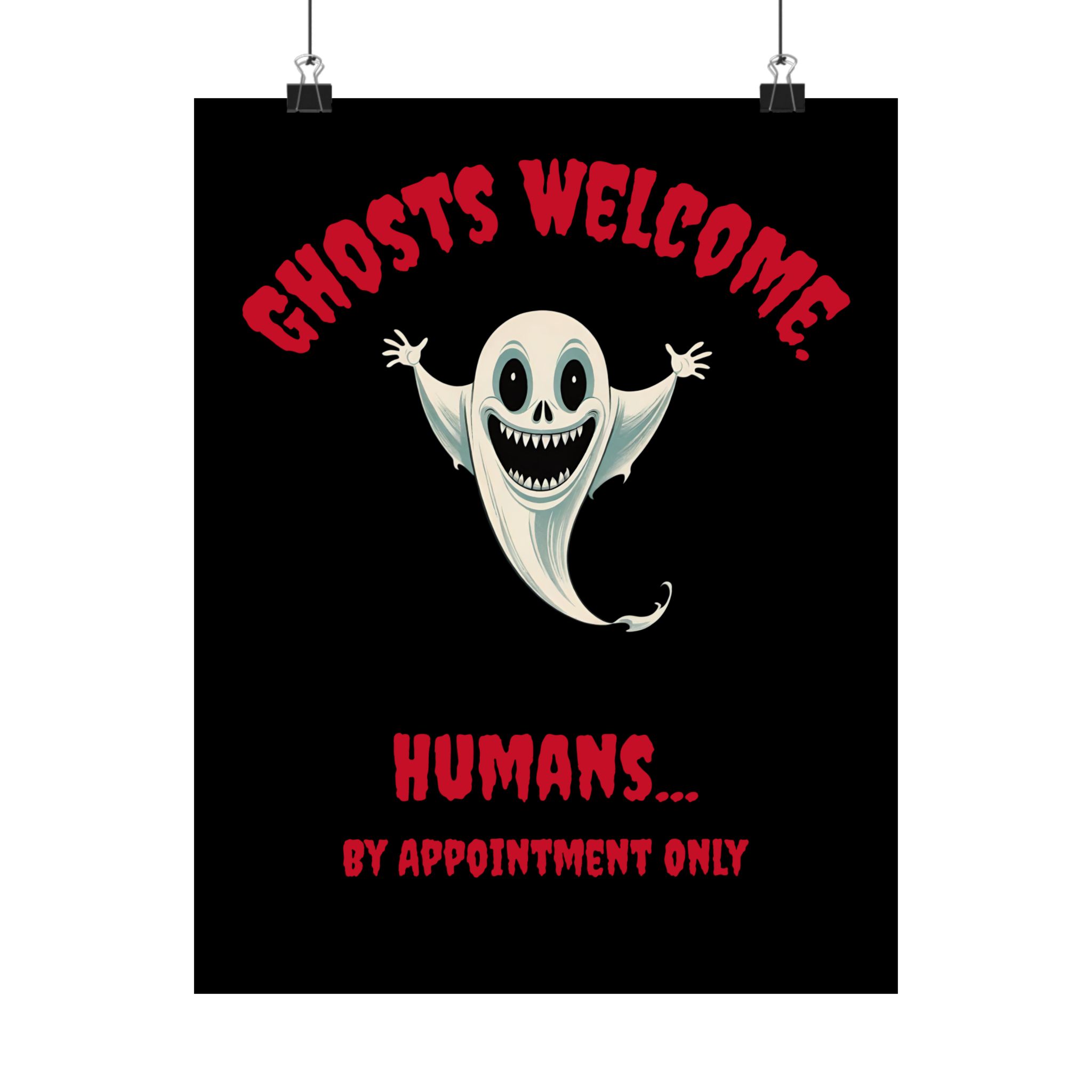 Satin Poster – Dark Ghost Hunting Funny ‘Ghosts Welcome’ – Paranormal ...