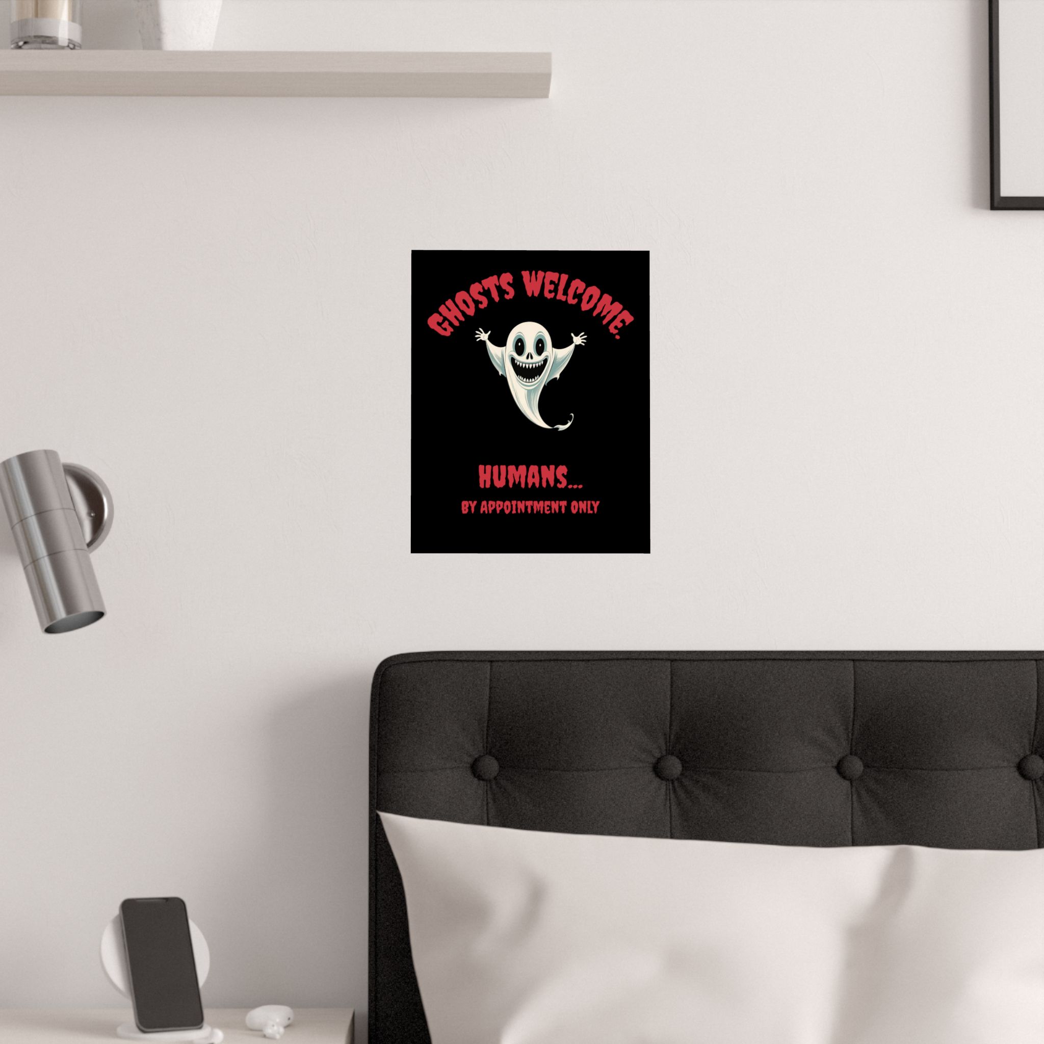 Satin Poster – Dark Ghost Hunting Funny ‘Ghosts Welcome’ – Paranormal ...